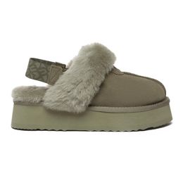 EVER AU Plateau-Hausschuhe mit abnehmbaren Riemen f&uuml;r Damen - Wagtail