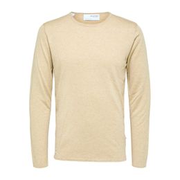 Rocks Knit Crew Neck Kelp von Selected in der farbe Beige und in gr&ouml;&szlig;e S.