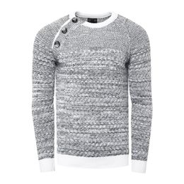 Rusty Neal Side Button-Placket Rundhals-Pullover