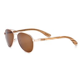 Earth Wood Sayulita Polarisierte Sonnenbrille - Zebra/Braun