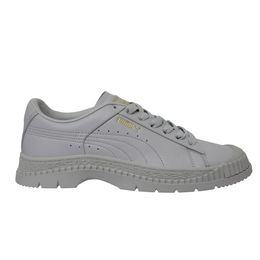 Puma Utility Ledergrau Low Schn&uuml;re -up -Damen -Trainer 370982 02