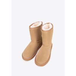 Wittchen Damen-Stiefeletten aus Wildleder mit Wollfutter, Dunkelrosa, braunes Wildleder