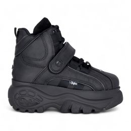 Buffalo Damen-Plateau-Stiefeletten aus schwarzem Leder &ndash; 1348-14 2.0