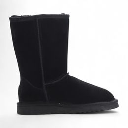 Damen Winterstiefeletten aus echtem Schaffell, Wildleder, schwarz, zum Hineinschl&uuml;pfen &ndash; D&auml;mmerung