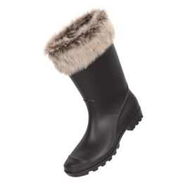 Mountain Warehouse Damen/Frauen Kunstfell gef&uuml;tterte Gummistiefel (Beige)