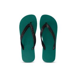 Uzurii Python Schwarze Flip-Flops Waldgr&uuml;n