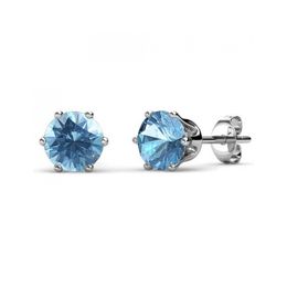 Geburtsstein M&auml;rz Ohrringe - Silber und Hellblau