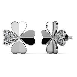 Kleeblatt-Ohrringe - Silber und Kristall