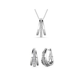 Aurielle Square Set - Silber und Kristall