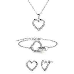 Locked Heart Lovett Zwei Sets - Silber und Kristall