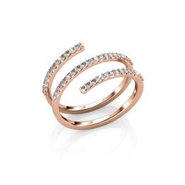 Spiralf&ouml;rmiger Ring - Ros&eacute;gold und Kristall