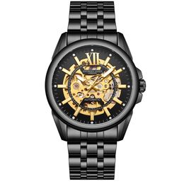 Handmontierte Anthony James Limited Edition Mystique Automatische Schwarze Uhr