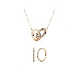 Parures Chic Circle Twin - Or Ros&eacute; et Cristal