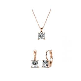 Quadratisches Set und Box - Rose Gold und Kristall