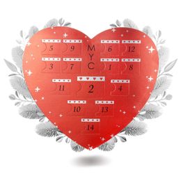 &Uuml;berraschungsherz-Adventskalender - 14 Juwelen - Silber und Kristall