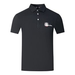Aquascutum Aldis Brand London Logo Schwarzes Poloshirt