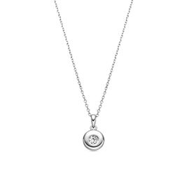 Luxenter Halskette aus 925er Sterlingsilber mit Zirkonia, rhodiniert &ndash; Button