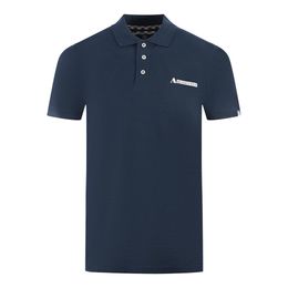 Aquascutum Boxed Logo Marineblaues Poloshirt