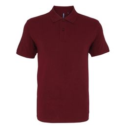 Asquith & Fox Herren Bio-Poloshirt in klassischer Passform (Burgund)
