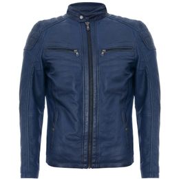 Herren-Lederjacke im Vintage-Stil, gesteppt, Retro-Racing-Biker mit Rei&szlig;verschluss &ndash; San Marino