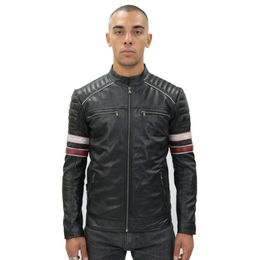 Herren-Rennjacke aus gestepptem Leder &ndash; Madrid