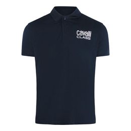 Cavalli Class Poloshirt Mit Auff&auml;lligem Logo In Marineblau