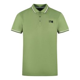 Cavalli Class Zwillings-Besatzkragen Schwarzes Logo Gr&uuml;nes Polo-Shirt