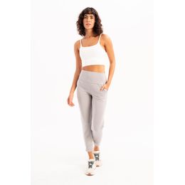JUSTEVER High Waist Elastic Pocket Relaxed Cut Slimming Jogger Gray Women's Sweatpants - Beat
