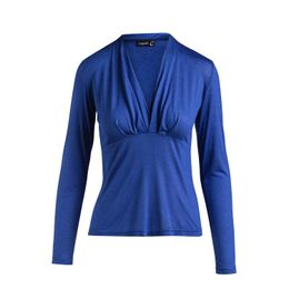 Lang&auml;rmeliges Faux-Wrap-Top aus nachhaltigem Stretch-Jersey mit Kaschmirmischung