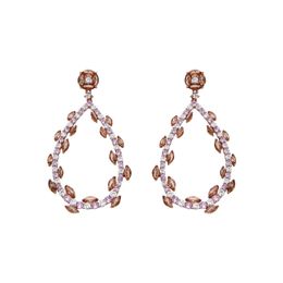 Luxenter Ohrringe aus 925er Sterlingsilber mit mehrfarbigen Zirkonia-Steinen, 18 Karat Ros&eacute;gold-Finish &ndash; Wade