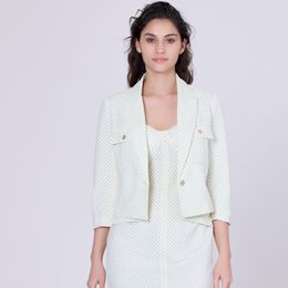 Crop-Jacke mit Safari-Taschen und Punktedruck