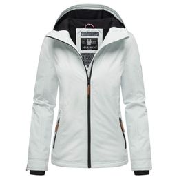 Marikoo Damen &Uuml;bergangsjacke leichte wind- und wasserabweisende Jacke mit Kapuze Iceblue