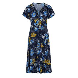 Marineblaues Midikleid mit Knotendetail