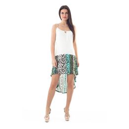 Hochgeschlossenes Kleid mit Kontrastdruck