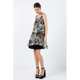 &Auml;rmelloses Print-Chiffonkleid mit Lagen