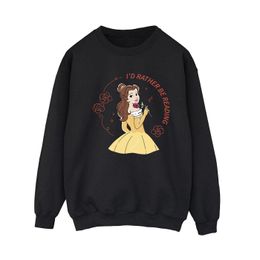 Disney - "Beauty And The Beast I'd Rather Be Reading" Sweatshirt f&uuml;r Damen (Schwarz)