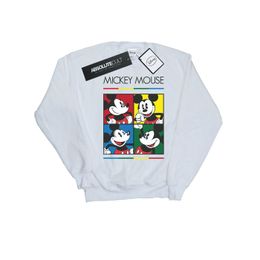 Disney - "Mickey Mouse Square Colour" Sweatshirt f&uuml;r Damen (Wei&szlig;)