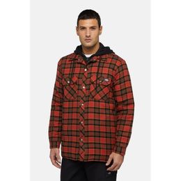 Dickies Fleece Kapuzen-Flanellhemd Herren Rotes Shirt-Jacke