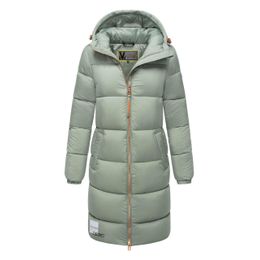 Marikoo lange Damen Steppjacke mit Kapuze & Kragen &ndash; Modell Nomadiaa