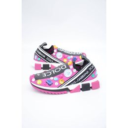 Dolce & Gabbana Dolce & Gabbana Pink Black Crystal Womens Sneakers Shoes