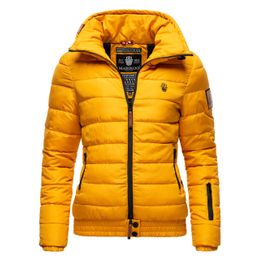 Marikoo Damen Steppjacke Poisen mit hohem Kragen & Teddyfleece-Taschen