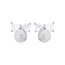 Luxenter Theria 925 Sterling Silber und wei&szlig;e rhodinierte Perlen Ohrringe
