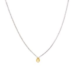 Luxenter Halskette aus 925er Sterlingsilber und Padparadscha mit Rhodiumbeschichtung &ndash; Lied