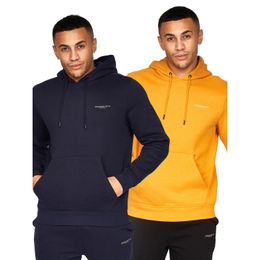 CrossHatch - "Traymax" Kapuzenpullover f&uuml;r Herren(2er-Pack) (Marineblau/Senf)