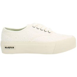 SeaVees Legend Plattform Stickerei Damen Wei&szlig;e Schuhe