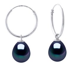 Ohrringe aus Silber 925, rhodiniert und echten S&uuml;&szlig;wasserperlen, Birne 8-9 mm