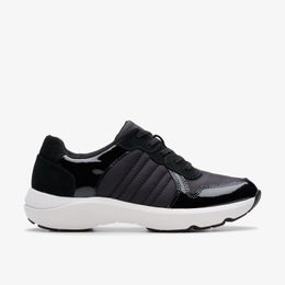 Clarks Tivoli Sport Schwarz Kombi Schuhe