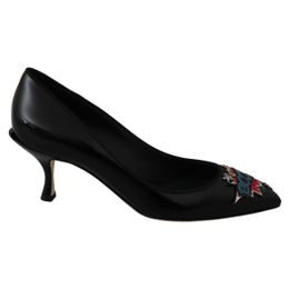 Dolce & Gabbana Dolce & Gabbana Schwarz Leder BOOM Heels Pumps Schuhe