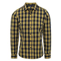 Premier - "Mulligan" Hemd f&uuml;r Damen Lang&auml;rmlig (Camel/Marineblau)