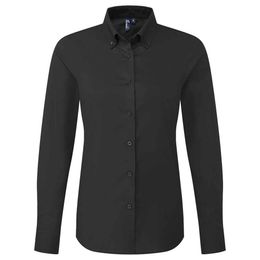 Premier - "Supreme" Formelles Hemd f&uuml;r Damen Lang&auml;rmlig (Schwarz)